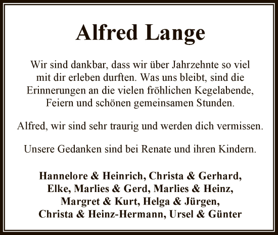 Traueranzeigen der letzten 14 Tage | Trauer.de